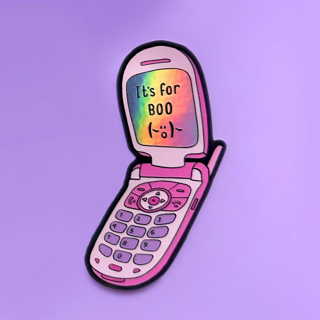 Holographic IT’S FOR BOO Y2K Flip Phone Waterproof Sticker - Spooky ...