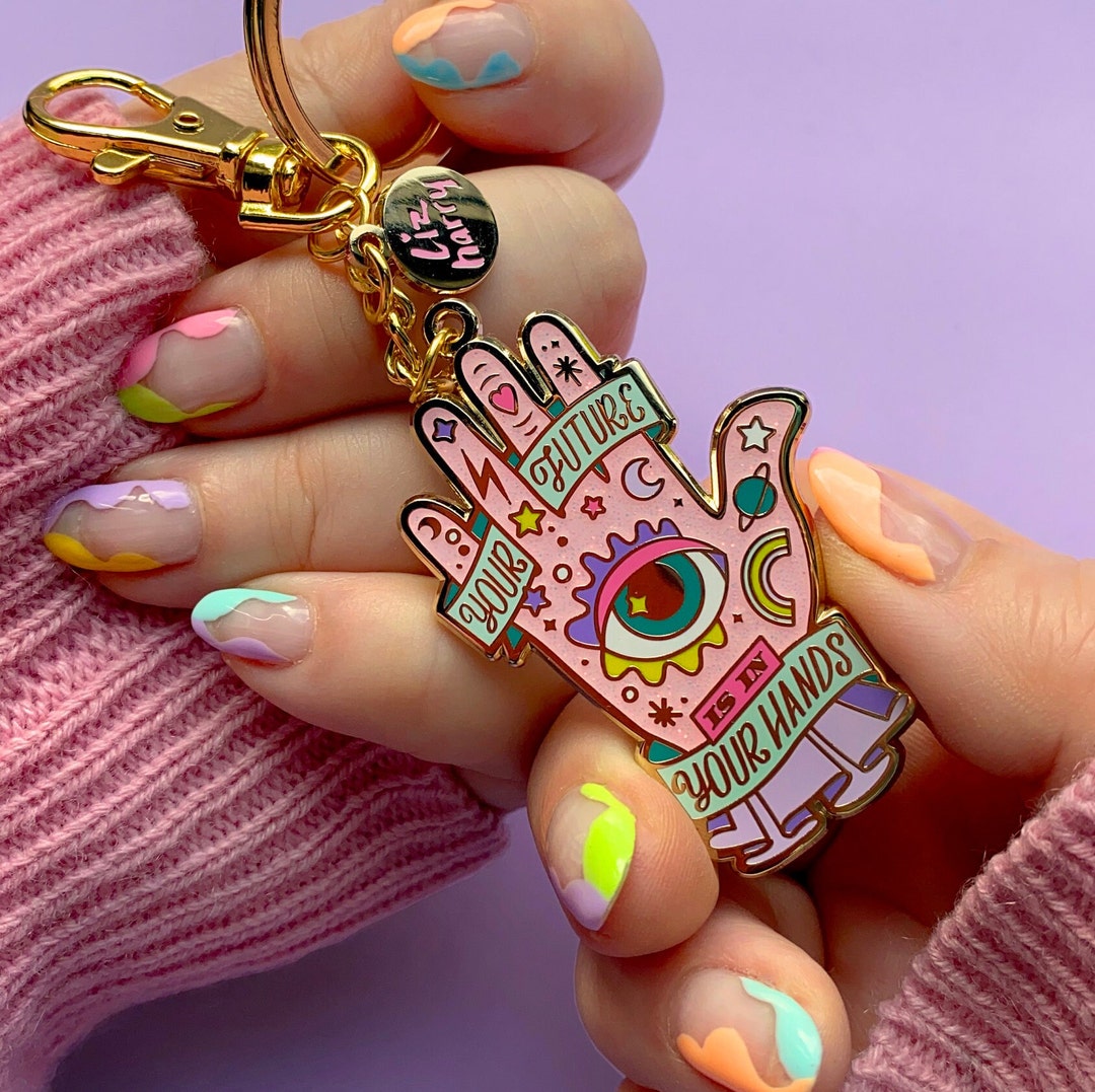 Your Future is in Your Hands Keychain - Celestial Palm Reader Keyring ...