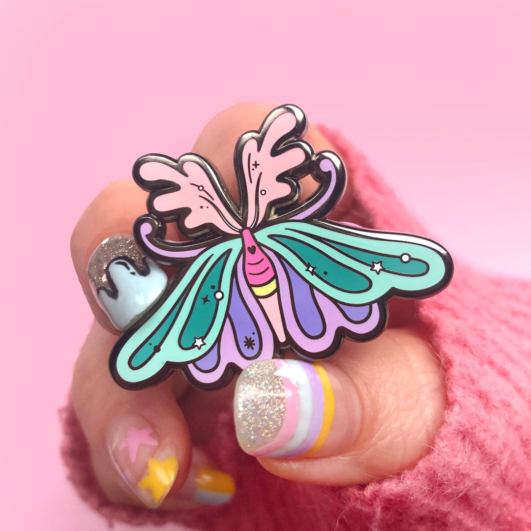 Moth Enamel Pin - Pastel Moth Enamel Pin - Magical Pin - Halloween Pin ...