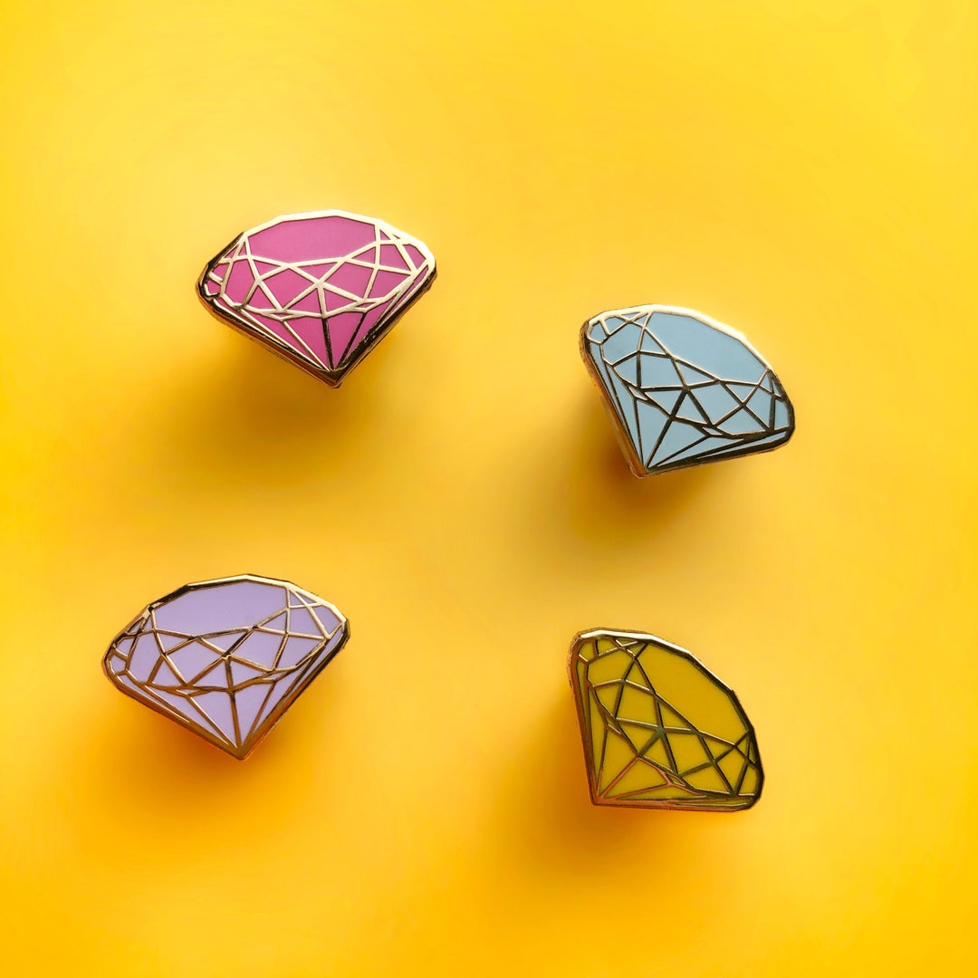 Spring Pastel Gem Enamel Pin - Etsy