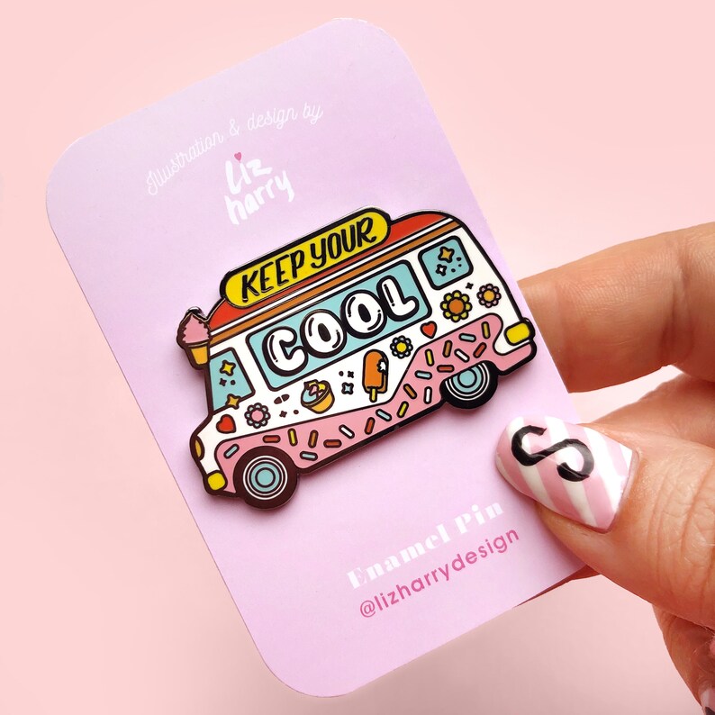 Keep Your Cool Enamel Pin Ice Cream Van Pin Mental Health - Etsy