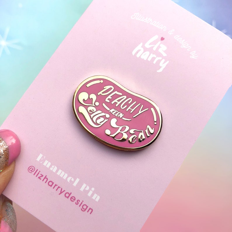 Jelly Bean Pin Peachy Keen Jelly Bean Pin Enamel Pin - Etsy