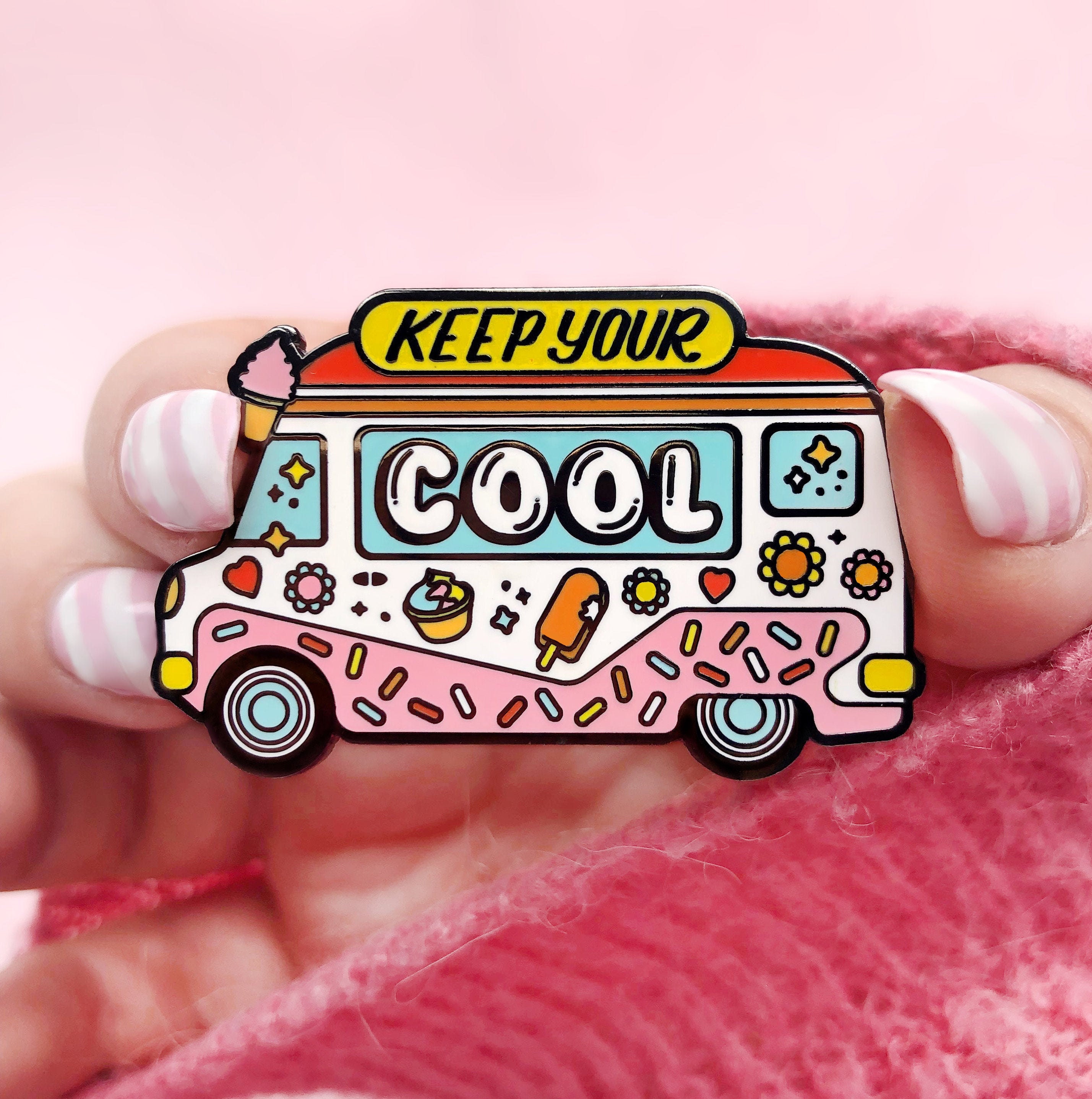 Keep Your Cool Enamel Pin Ice Cream Van Pin Mental Health - Etsy