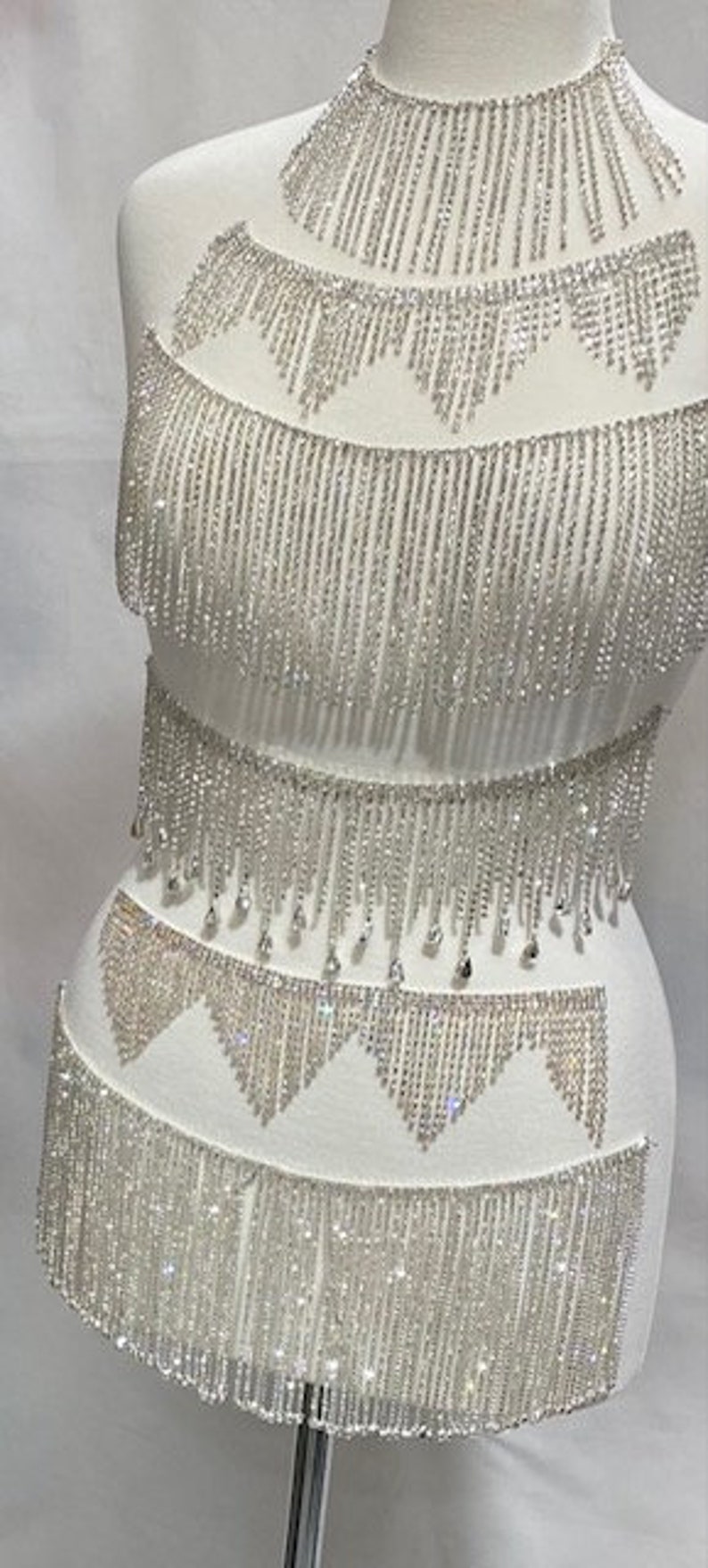 High Quality Rhinestone Chain Fringe by the Yard- Glass Crystals Trim ...