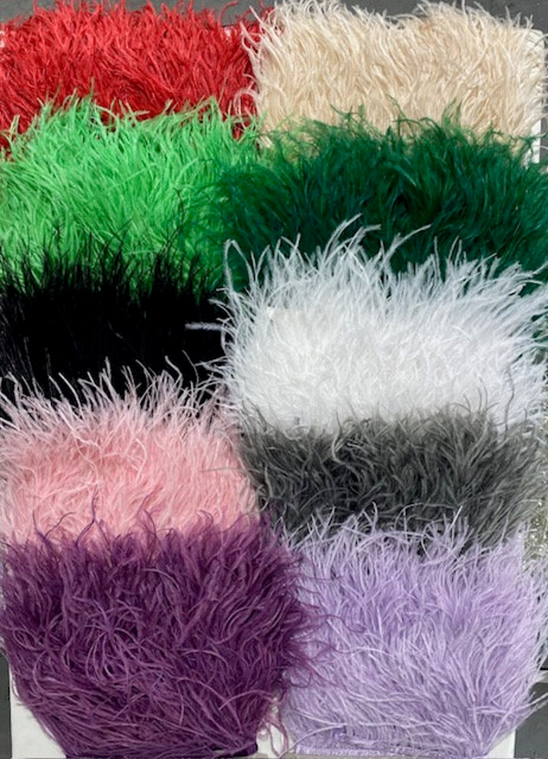12 Colors-ostrich Feather Fringe, Feather Trims, Wedding Feathers With ...