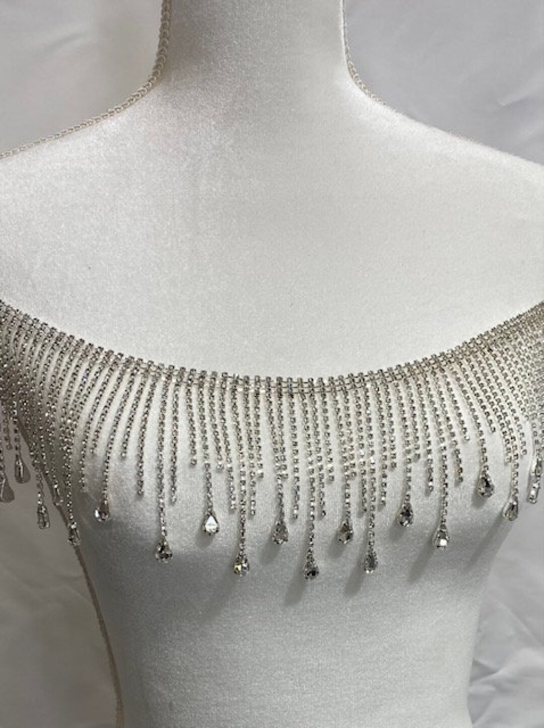 High Quality Rhinestone Chain Fringe With Ending Tear Drop Rhinestone ...