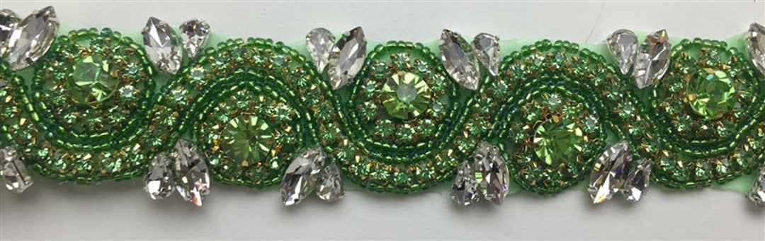 7 Colors- Beaded Crystal Rhinestone Trim - Fancy Bridal Trim- Evening ...