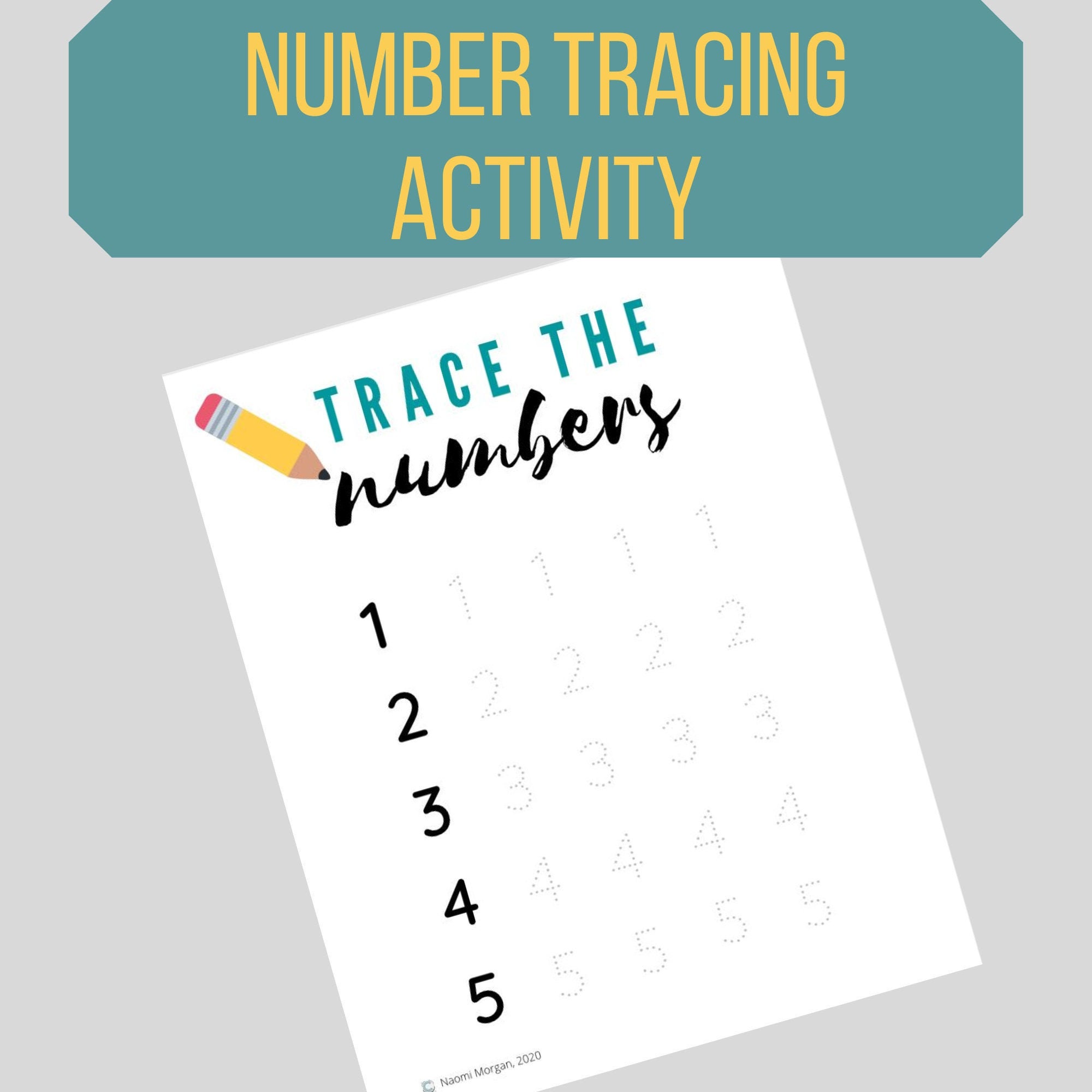 Number Tracing Printable Worksheet - Etsy