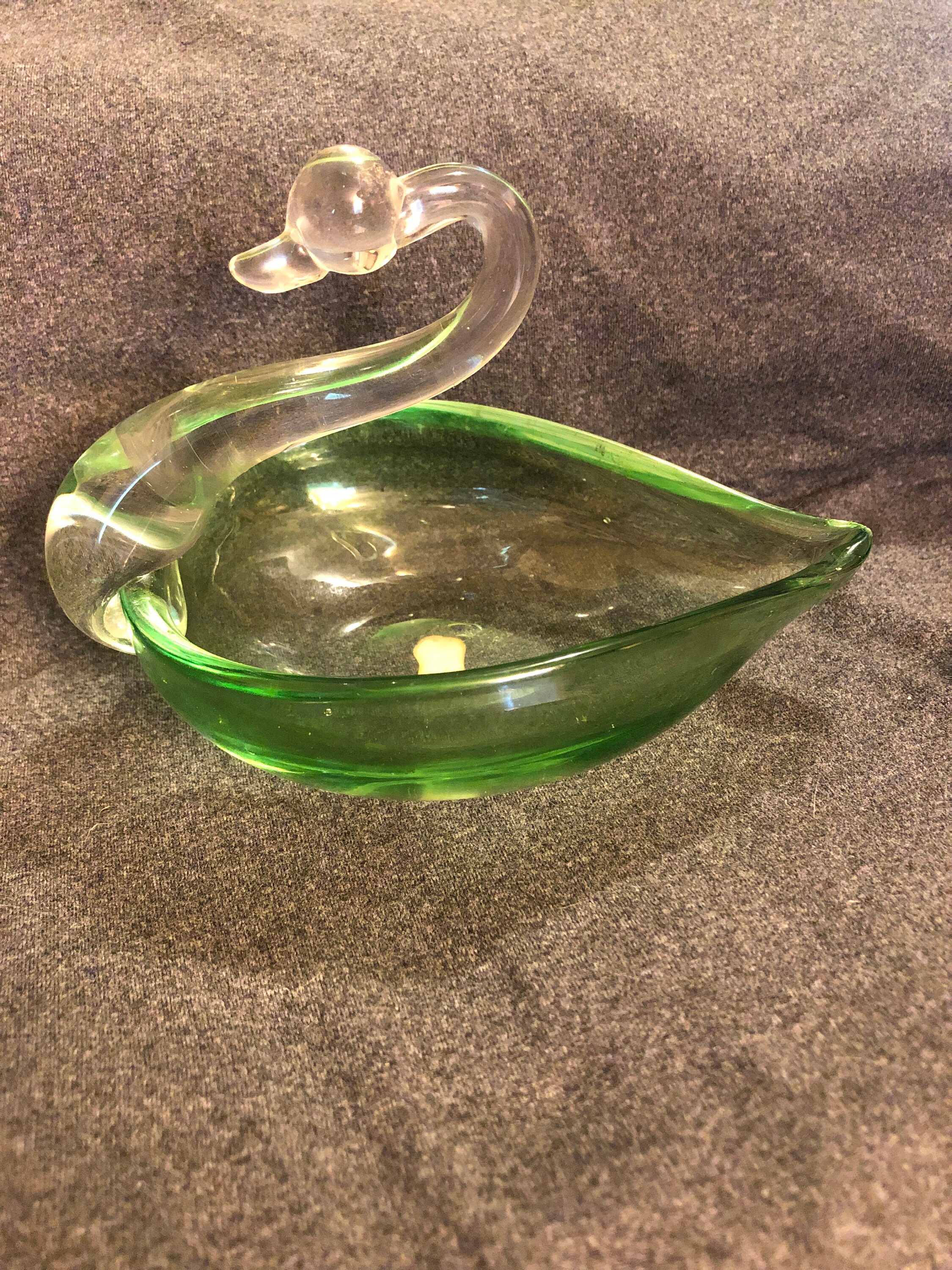 Vintage Norcest Blown Glass Swan Bowl - Etsy