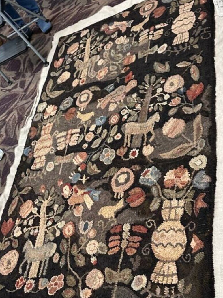 My Friend's Floral rug Hooking Pattern on Linen - Etsy