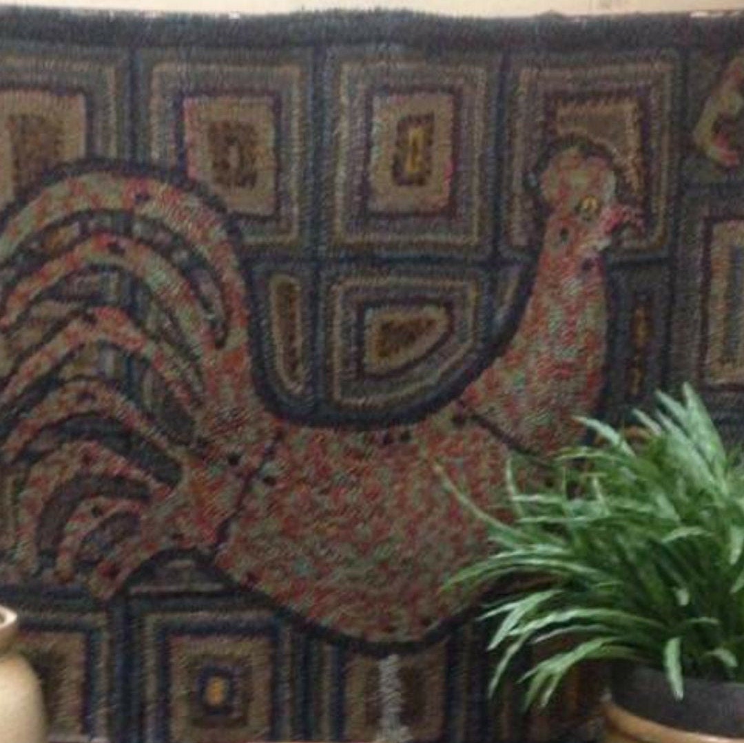 Log Cabin Rooster (rug Hooking Pattern on Linen) - Etsy