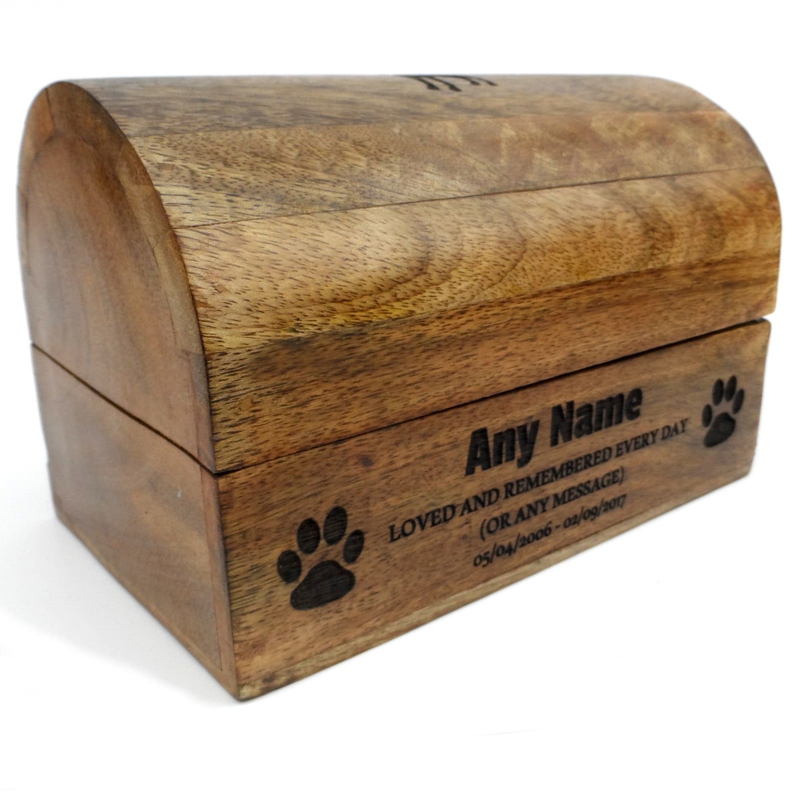 Wooden Pet Dog Urn Casket Personalised Ashes Pet Cremation Box Dog ...