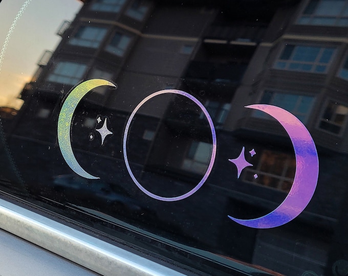 Holographic Celestial New Moon Vinyl Decal / Sticker - Etsy