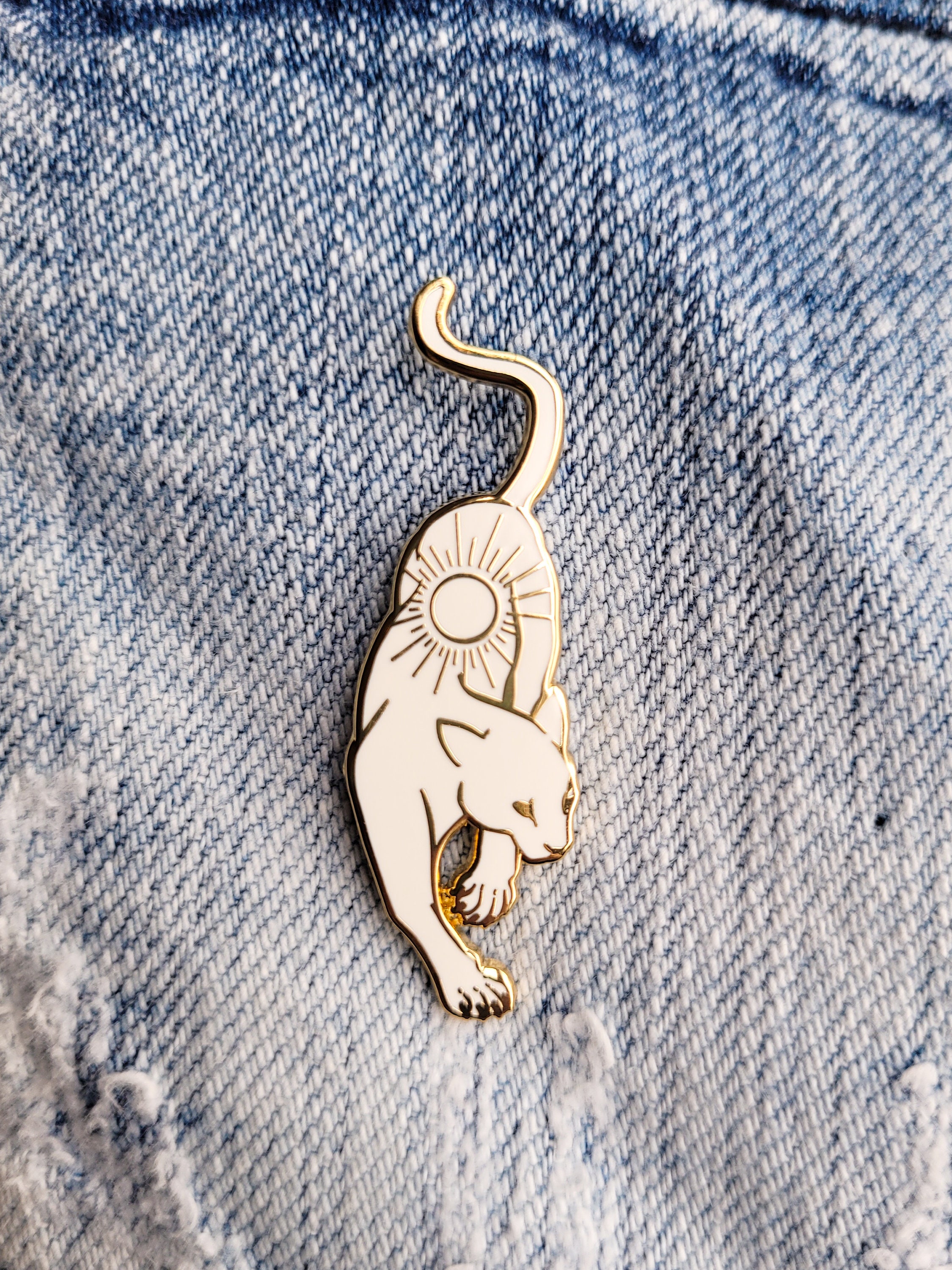 Celestial Big Cat Hard Enamel Pin - Etsy