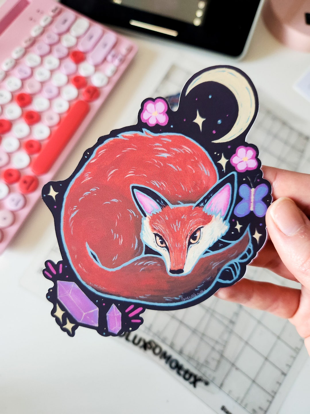 Crystal Keeper Red Fox Vinyl Sticker / Decal - Etsy
