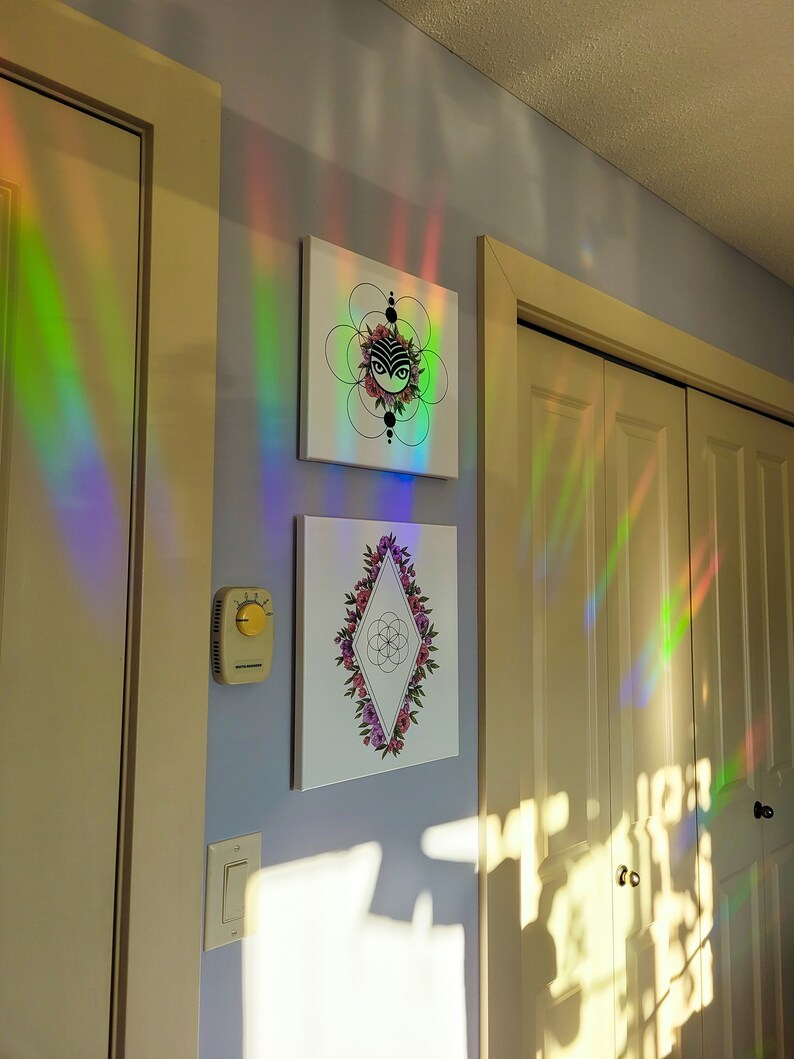 Sunflower Botanical Window Sun Catcher Sticker / Rainbow Maker - Etsy ...