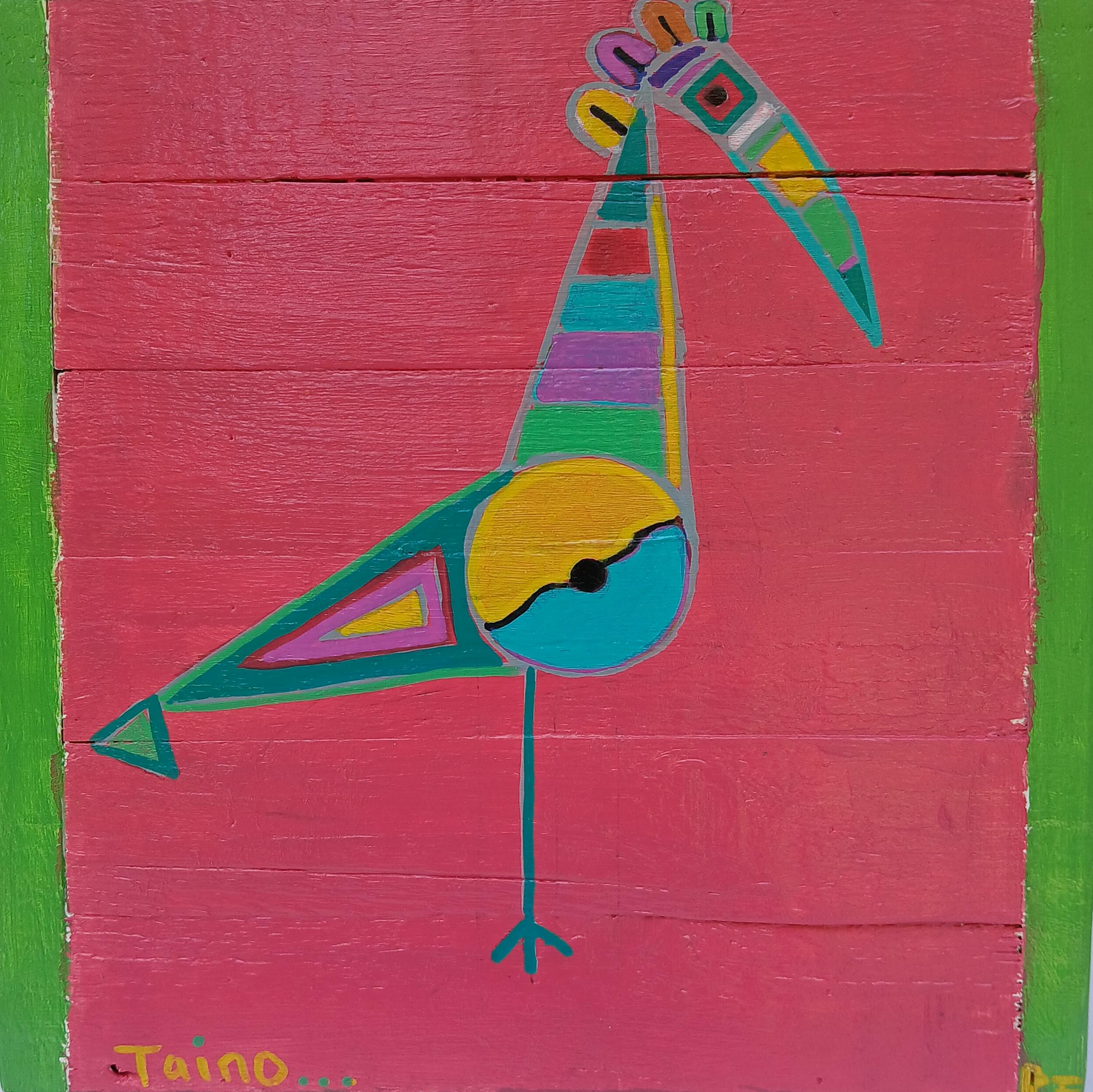 Taino Bird Symbol Art on Recycled Wood 12 X 12, Puerto Rican Wall Decor ...