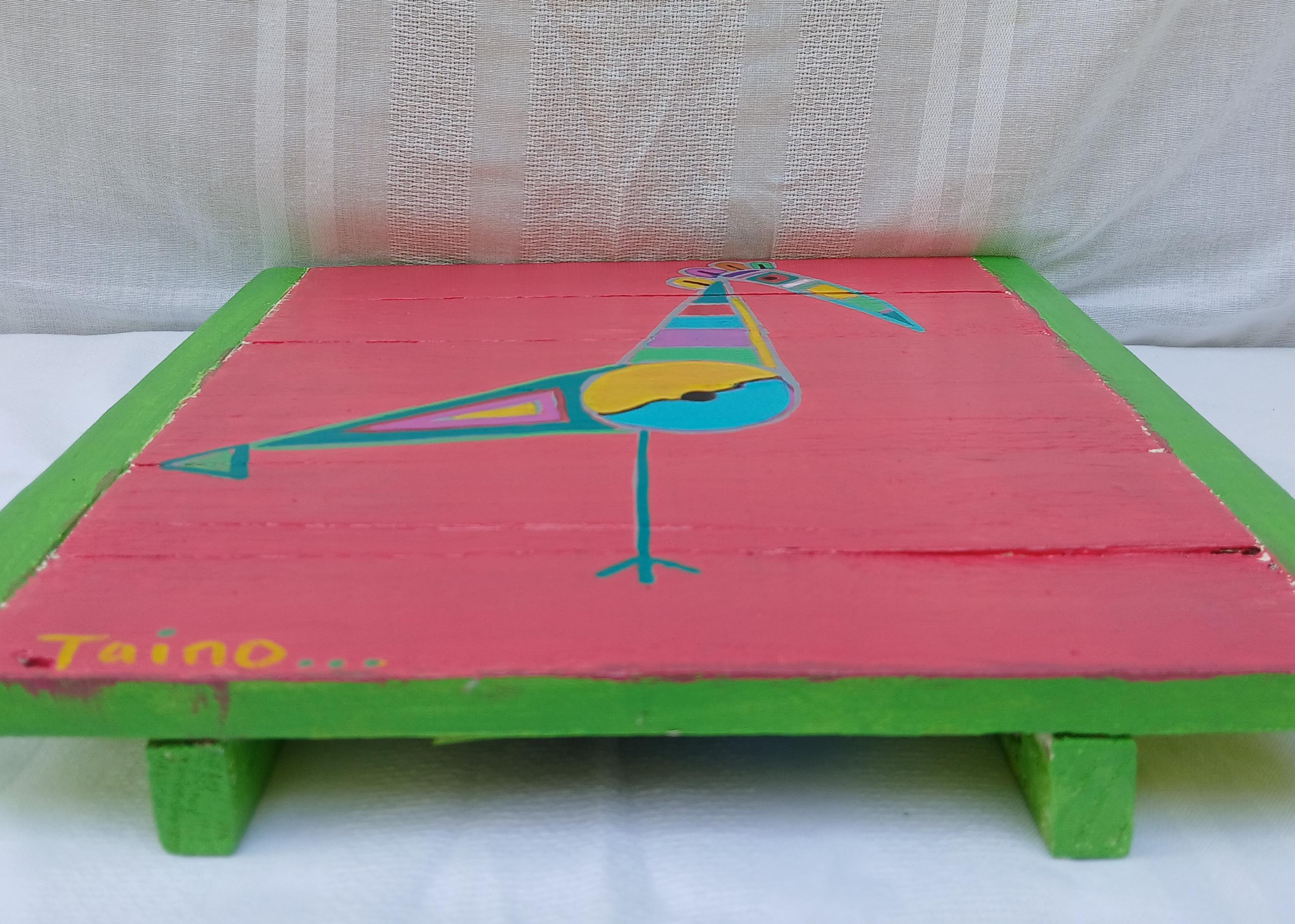 Taino Bird Symbol Art on Recycled Wood 12 X 12, Puerto Rican Wall Decor ...