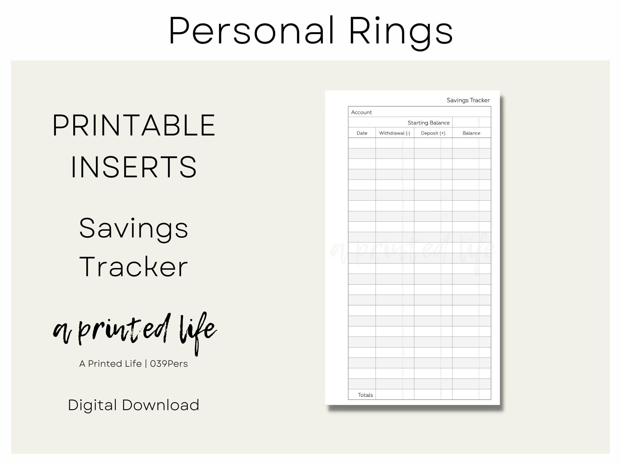PERSONAL SIZE Savings Tracker Printable Planner Inserts Etsy personal-size-savings-tracker-printable-planner-inserts-etsy
