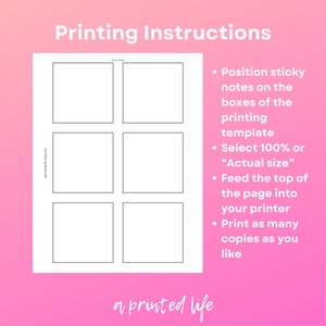 PRINTABLE Sticky Notes Productivity Bundle Inbox, Project Management ...