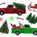 Christmas Tree Truck Clipart, Holiday Christmas Truck Overlays, Xmas ...