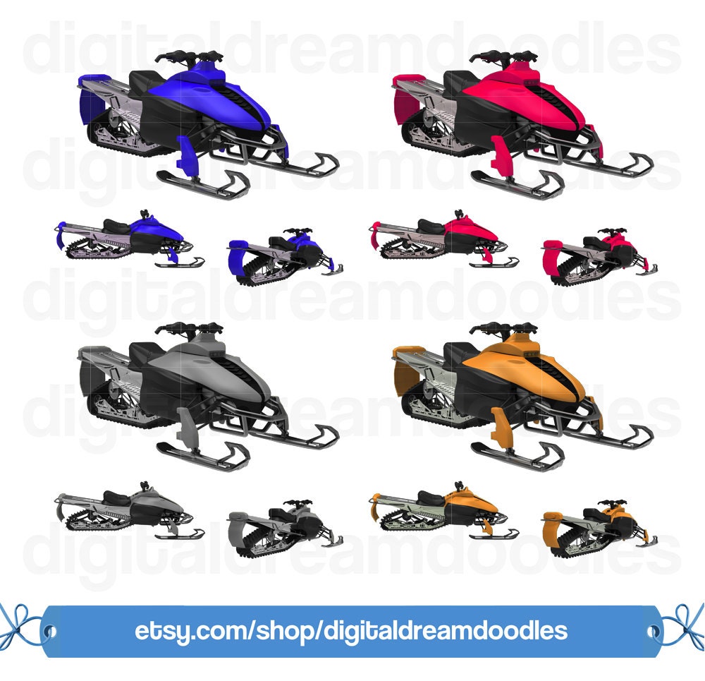 Snow Mobile Clipart Snowmobile Clip Art Snow Mobile - Etsy