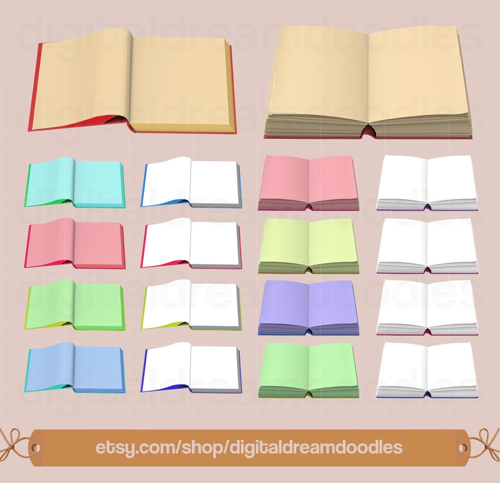 Open Book Clipart, Open Book Clip Art, Open Book Overlays, Books ...