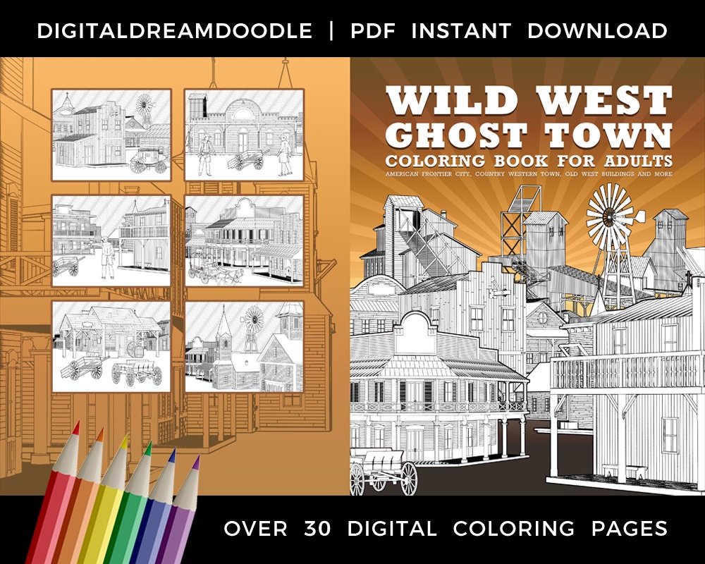 Western Town Coloring Pages