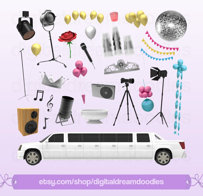 Prom Clipart, Prom Clip Art, Prom Party Overlays, School Dance Image ...