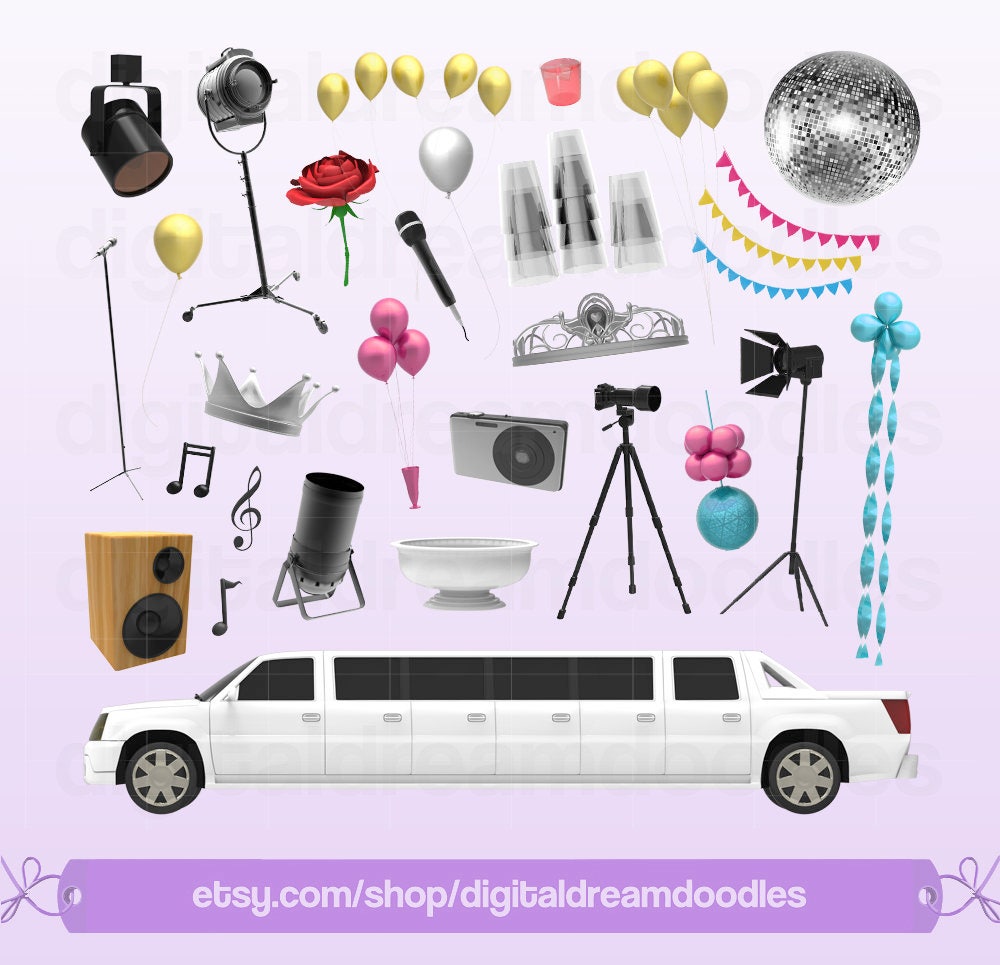 Prom Clipart, Prom Clip Art, Prom Party Overlays, School Dance Image ...