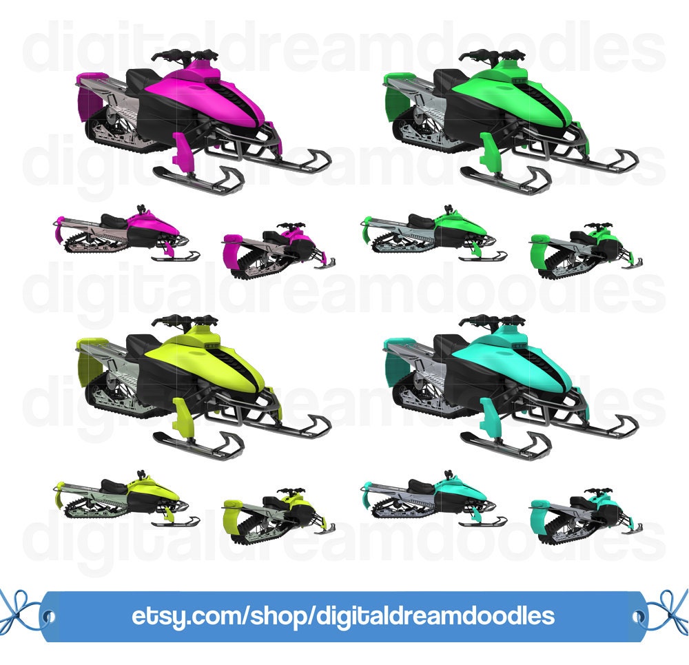 Snow Mobile Clipart Snowmobile Clip Art Snow Mobile - Etsy