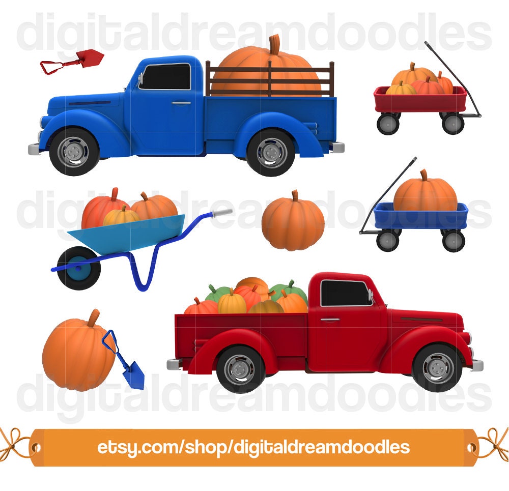 Pumpkin Patch Clipart Pumpkin Truck Clip Art Pumpkin - Etsy