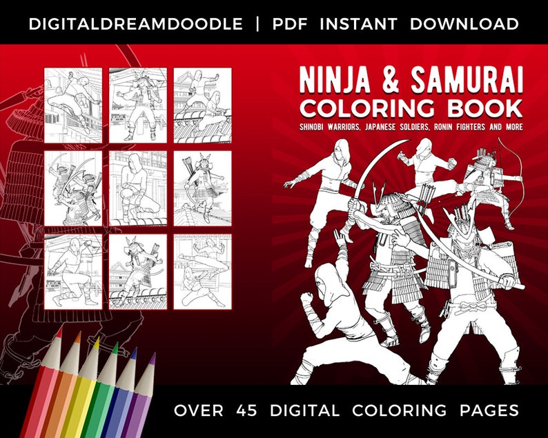 Printable Digital Coloring Book, PDF Coloring Book For, Coloring Pages ...