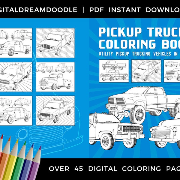Coloring Pages Pickup Trucks - Etsy