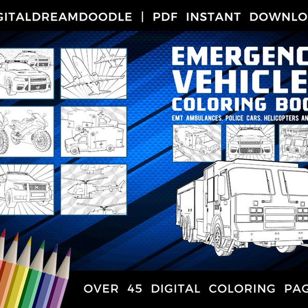 Ambulance Coloring Book - Etsy
