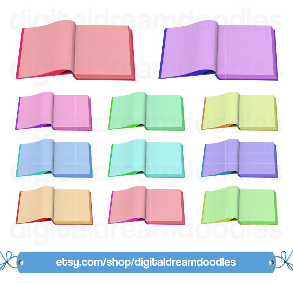 Open Book Clipart, Open Book Clip Art, Open Book Overlays, Books ...