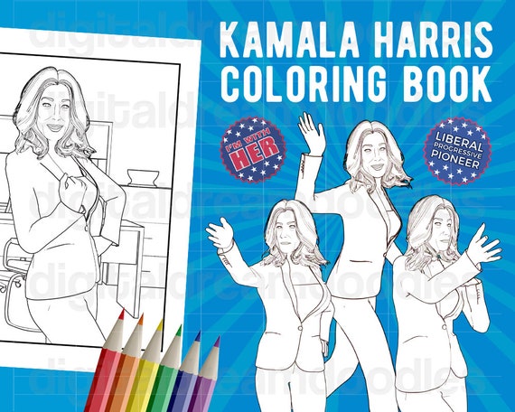 Kamala Harris Inspired Coloring Book Printable Liberal | Etsy