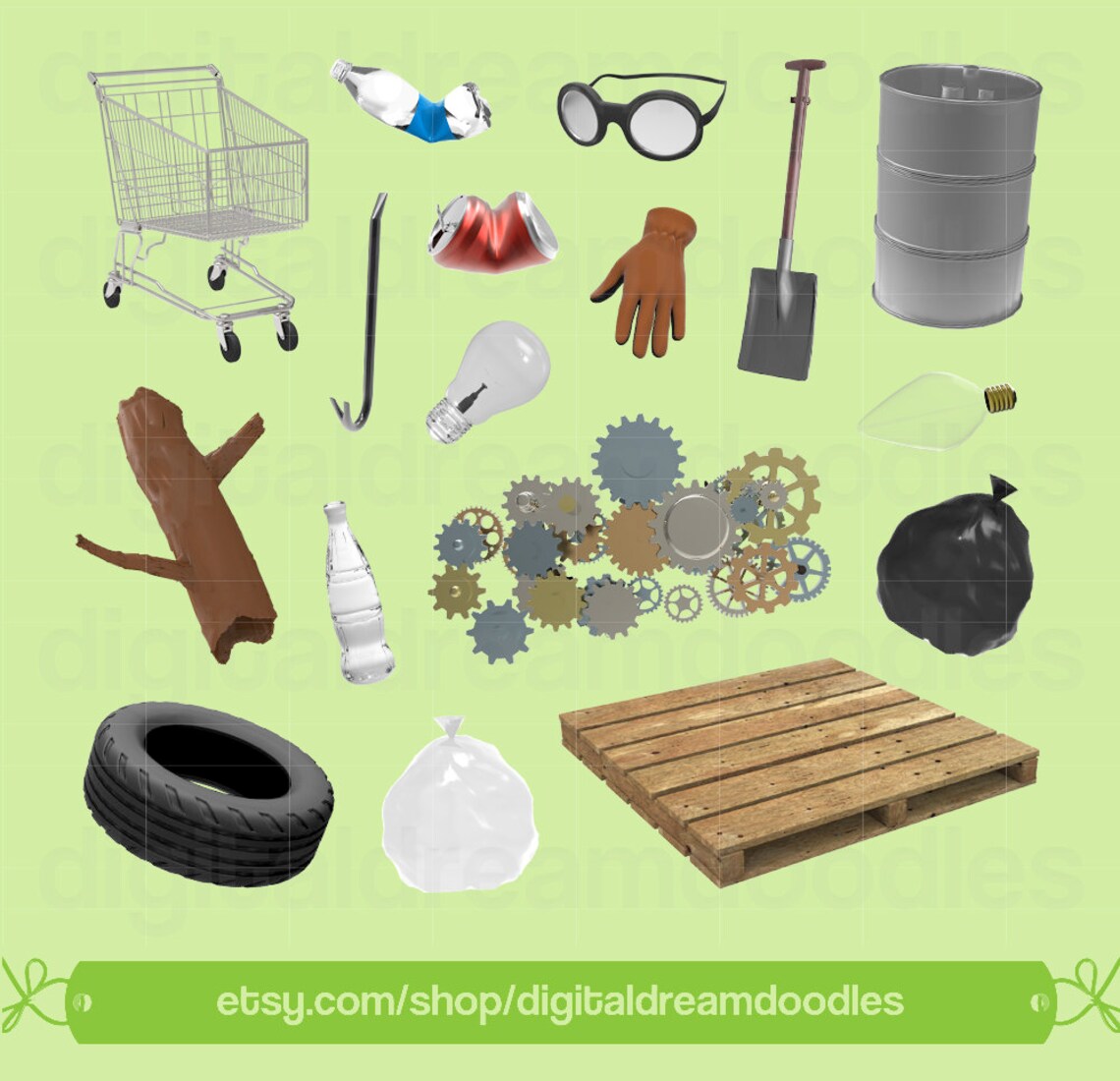 Recycle Clipart, Earth Day Clipart, Recycling Overlays, Garbage Truck ...