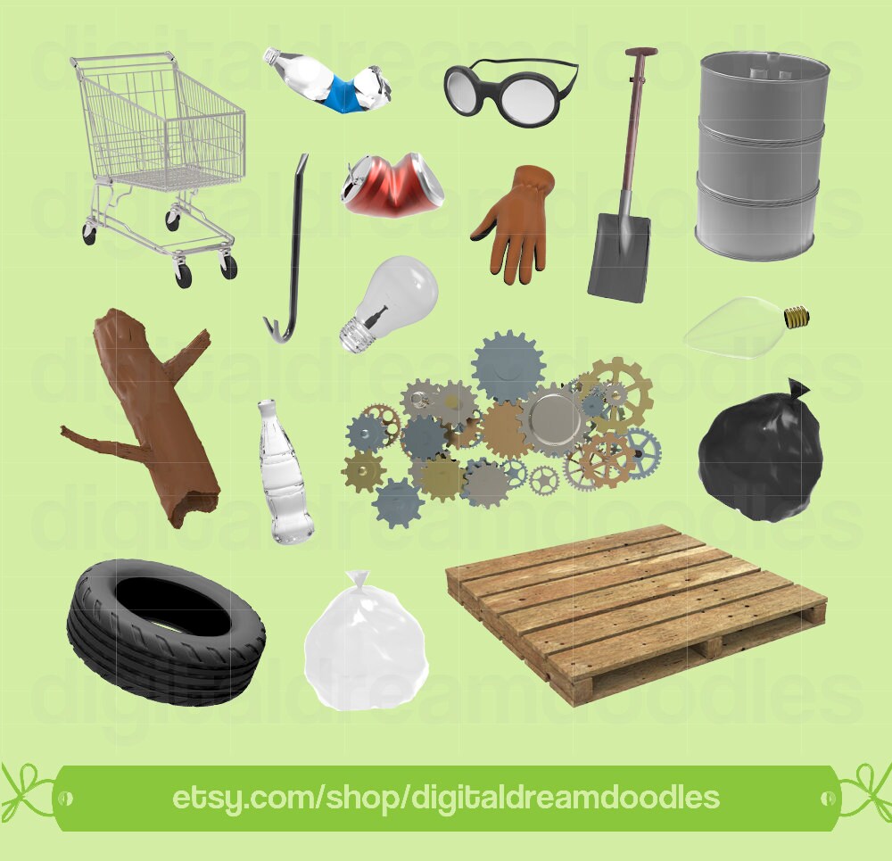 Recycle Clipart, Earth Day Clipart, Recycling Overlays, Garbage Truck ...