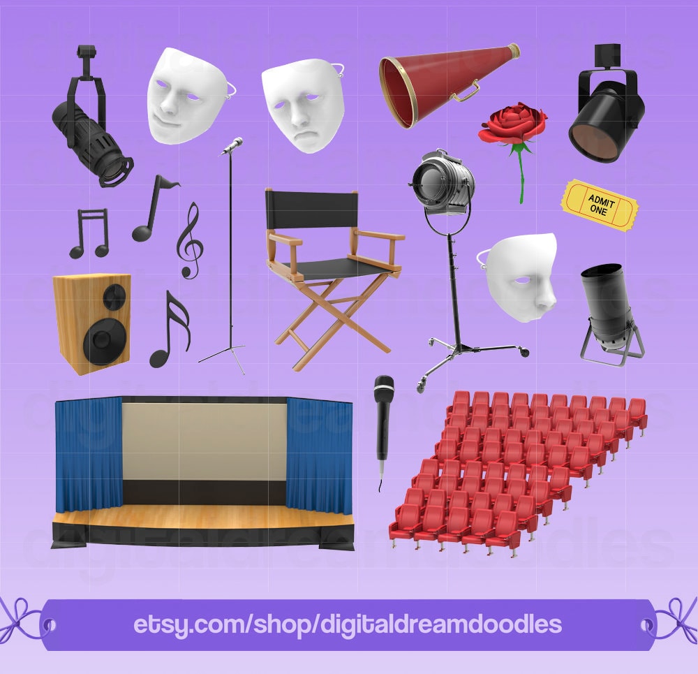 Stage Play Clipart, Play Clip Art, Drama Set Image, Stage Play Overlays ...