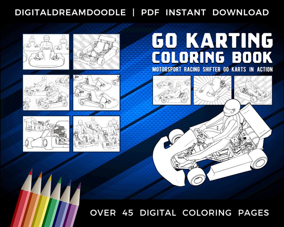 Go Karting Coloring Book, Shifter Go Kart Coloring Book, Racing ...