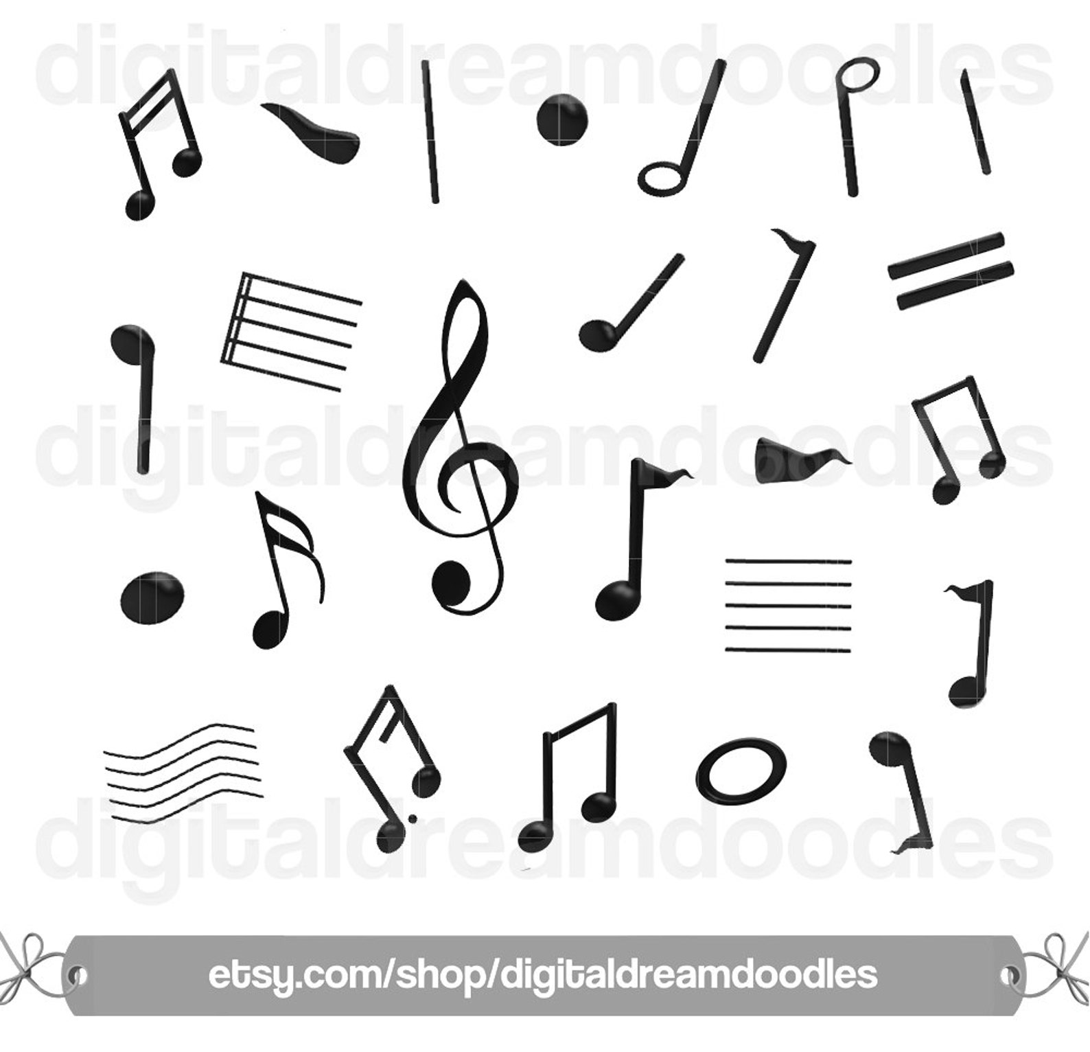 Music Notes Clipart Musical Note Clip Art Music Note - Etsy
