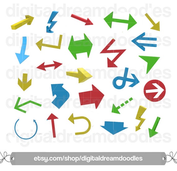 Arrow Overlays Arrows Clipart Direction Arrow Image Pointer | Etsy