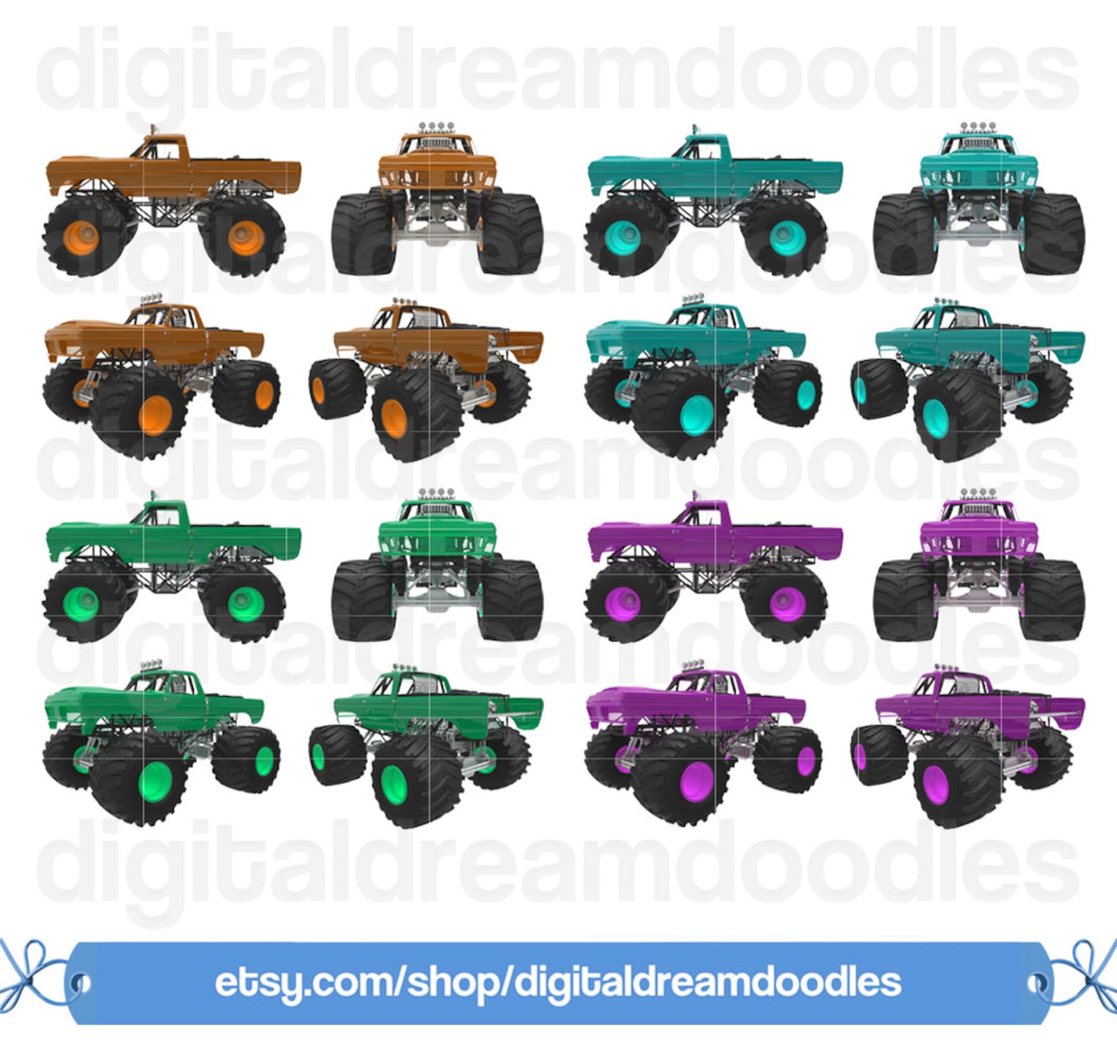 Monster Truck Clipart Monster Jam Clip Art Demolition Derby | Etsy