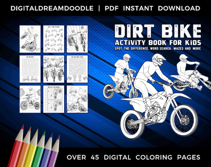 Digital Dirt Bike Coloring Pages - Etsy Canada