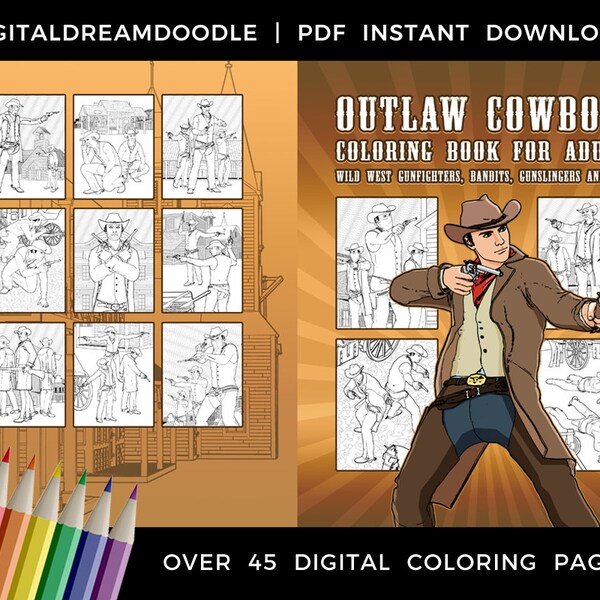 Gunslinger Coloring - Etsy