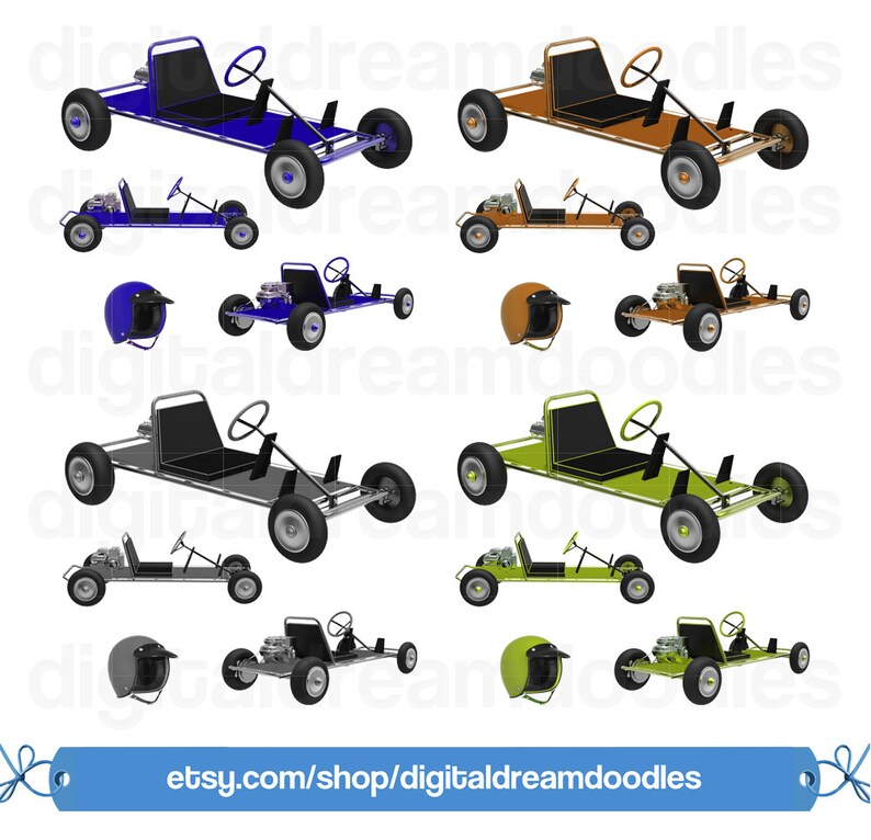 Racing Clipart Race Cart Clipart Go Cart Clip Art Go Cart - Etsy