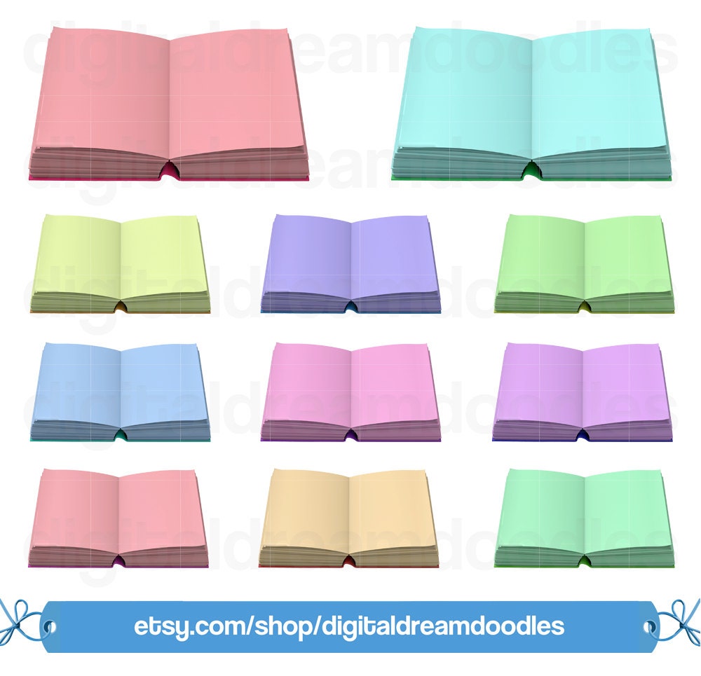 Open Book Clipart, Open Book Clip Art, Open Book Overlays, Books ...