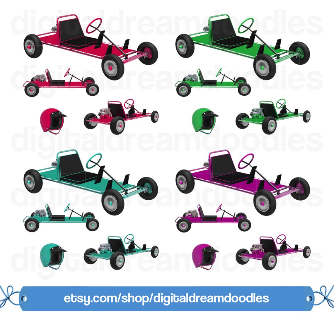 Racing Clipart Race Cart Clipart Go Cart Clip Art Go-Cart | Etsy