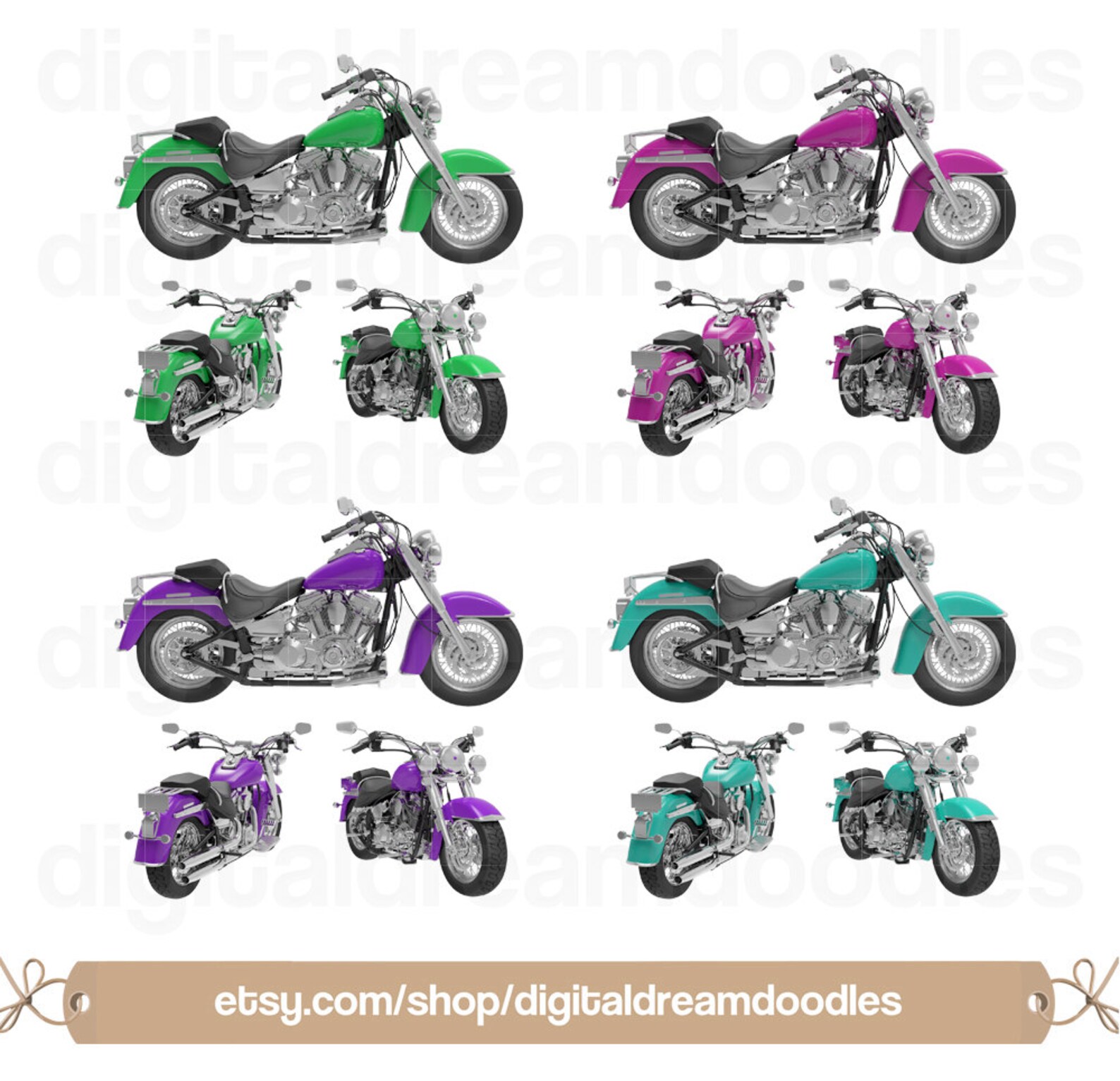 Motorcycle Clipart, Biker Clipart, Motorcycle Overlays, Road Hog ...